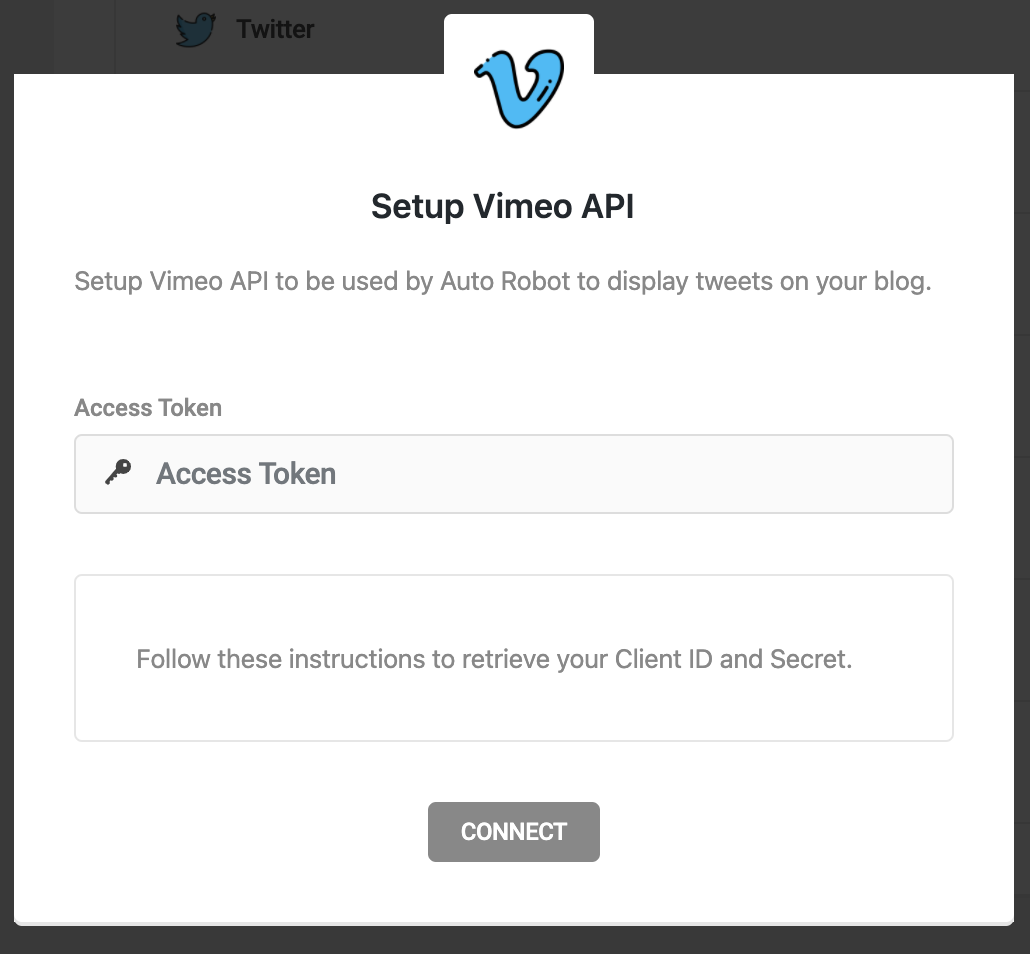 How to setup Vimeo API Settings | Auto Robot